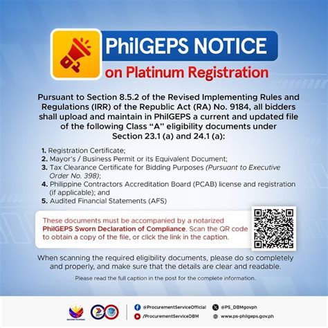 Philgeps Notice On Platinum Registration