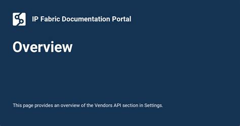 Overview Ip Fabric Documentation Portal