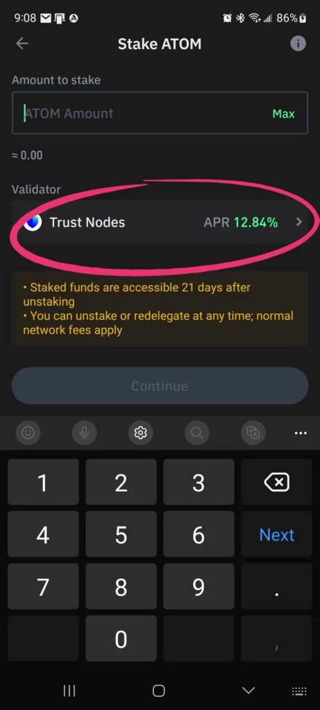 Stake Cosmos ATOM Using Trust Wallet Blocks United