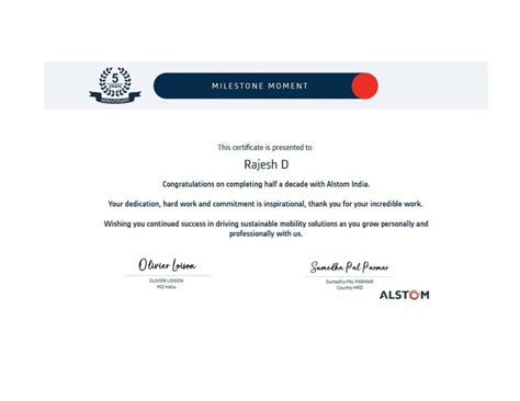 Its Been A Fantastic Journey And Best Remembrance Of 5yrs Completion In Alstom Transport