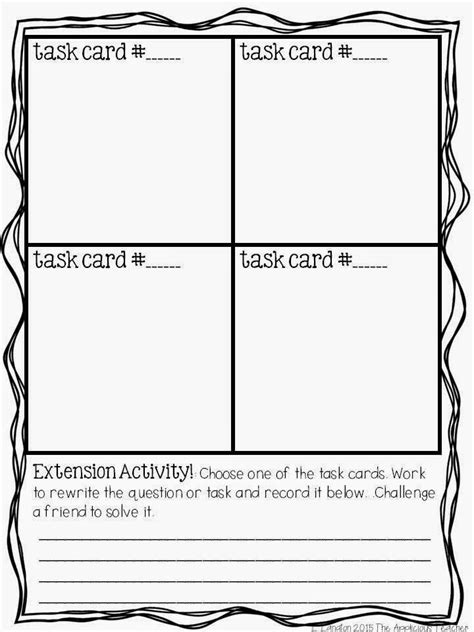 Task Cards Recording Sheet Freebie The Applicious Teacher