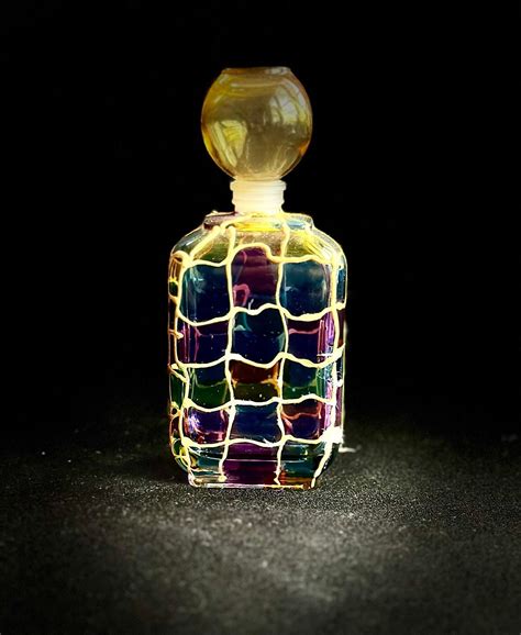 Vintage Murano Style Glass Multi Colored Perfume Bottle Etsy