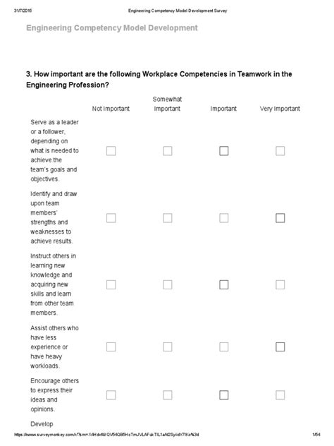 Engineering Competency Model Development Survey Pdf Competence