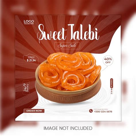 Modelo de banner de postagem de instagram de comida de mídia social
