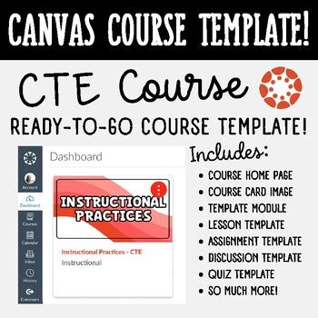Canvas LMS Course Template CTE Instructional Practices Customizable