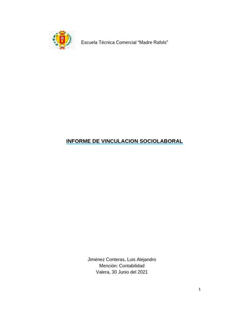 Informe De Vinculacion Sociolaboral Pdf Factura Impuestos