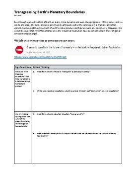 Geography Science Sustainability Planetary Boundaries TPT