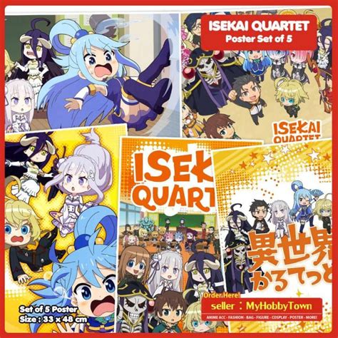 Poster Anime Set Isekai Quartet Rem Ram Emilia Megumin Aqua Kazuma Dapat 5 Lembar Lazada