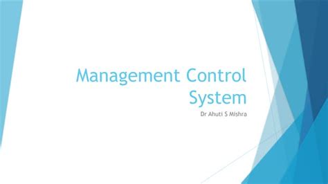 Management Control System Instruments Of Control Factors Affecting