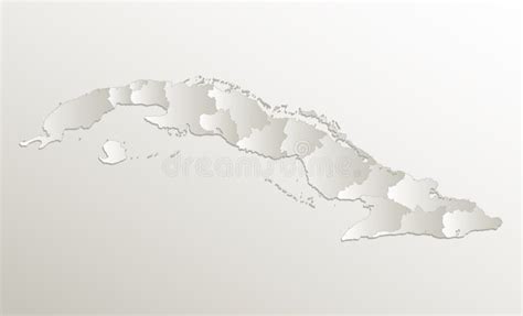 Cuba Map Administrative Division Colors Map Isolated On White