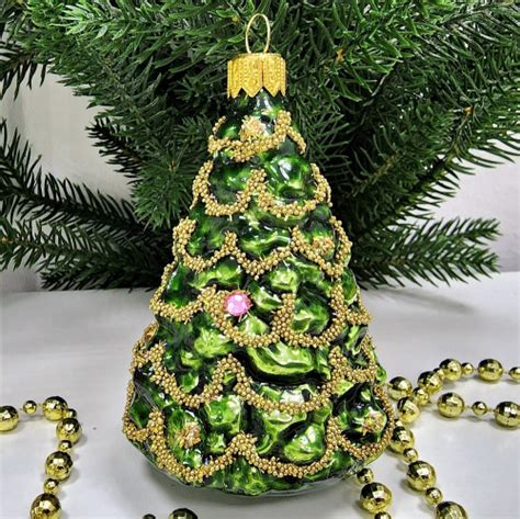 Купить стеклянная елочная игрушка елочка 1 1100 в магазине Elichristmas с доставкой по России