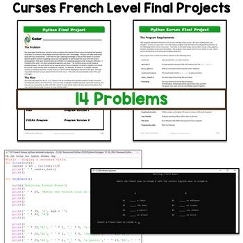 Python Curses French Final Coding Project Editable Resource Package