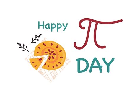 Premium Vector Happy Pi Day Celebration Card With Pie And Pi Symbol