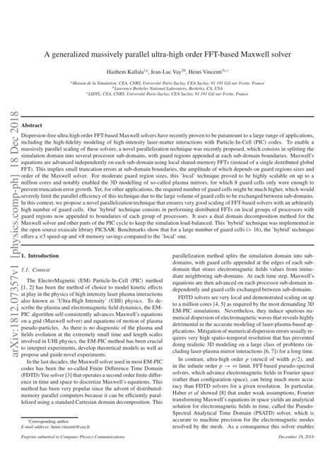 Pdf A Generalized Massively Parallel Ultra High Order Fft Based