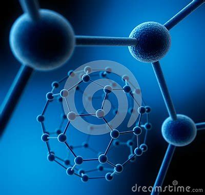 Grid Of A Blue Molecule 3d Structure Visualization Royalty Free