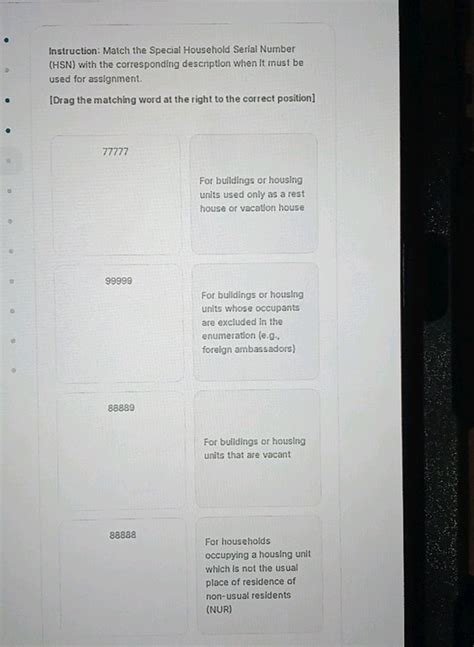 Instruction Match The Special Household StudyX