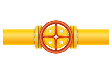 Yellow Metal Pipes For Gas Pipeline Vector Illustration Isolated On Yellow Metal Pipes For Gas Pipeline Vector Illustration Isolated On