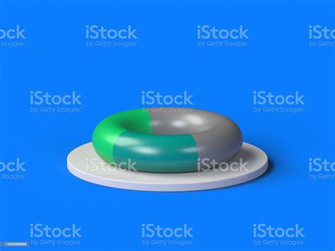 파란색 배경에 분리된 섹션이 있는 3d 렌더링된 차트입니다 지속 가능한 비즈니스 생태 개발 또는 데이터 표시에 대한 그림입니다