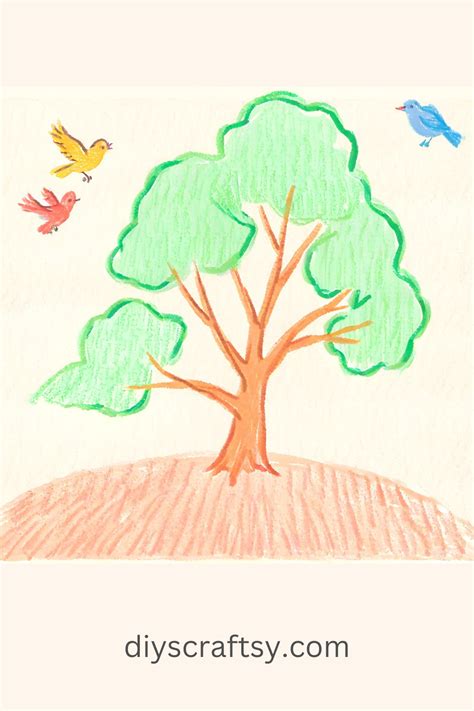 10 Easy Tree Drawing Ideas In Beautiful Colors DIYsCraftsy