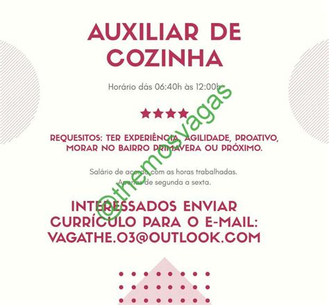 Auxiliar De Cozinha Teresina PI 01 Vaga S Themos Vagas