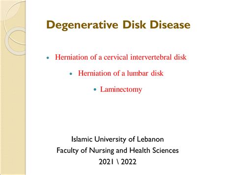Solution Degenerative Disk Disease Studypool