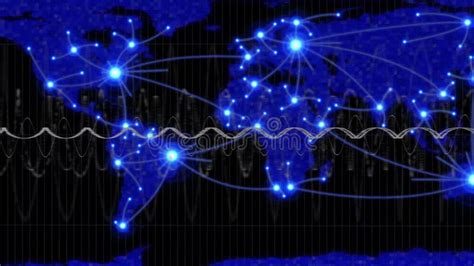 Global Network Connections And Data Flow Animation Over World Map Stock Footage Video Of