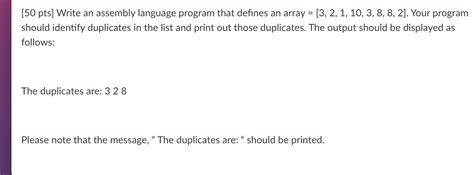 Solved 50 ﻿pts ﻿write An Assembly Language Program That