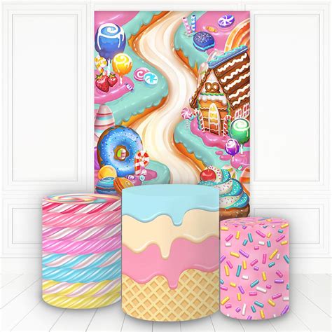 Painel Retangular e Capas Tecido Confeitaria Doces FKPC Felicitá