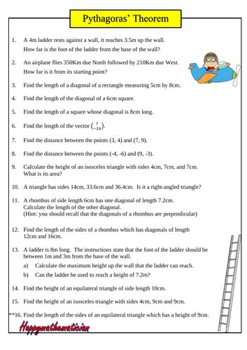 Pythagoras Theorem For Gcse 4 Worksheets With Answers Teaching Resources