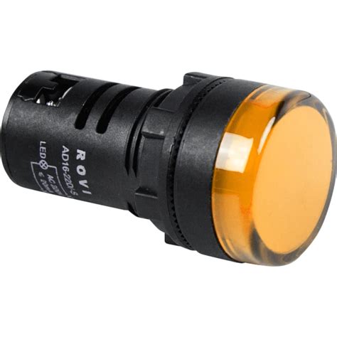 Индикатор REXANT диаметр 22 220v желтый led (rwe-618) 10 шт 36-3382 ...