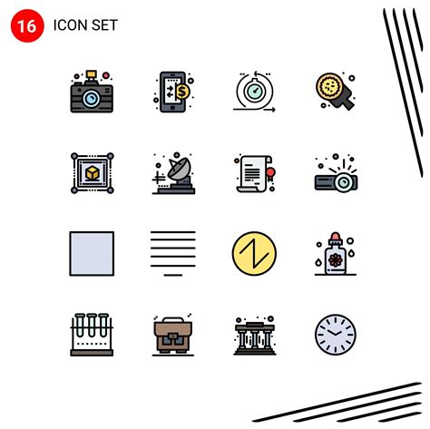 16 Thematic Vector Flat Color Filled Lines And Editable Symbols Of Restaurant Italian Agile Food