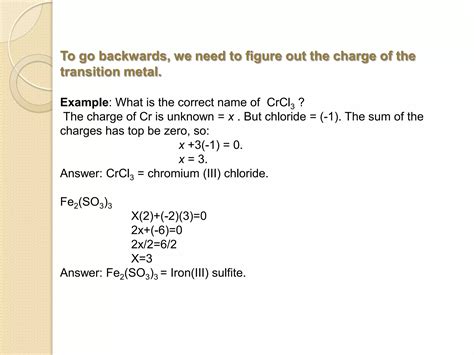 Writing And Naming Formula PPTX Chemistry Science