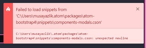 Failed To Load Snippets Issue Degouville Atom Bootstrap GitHub