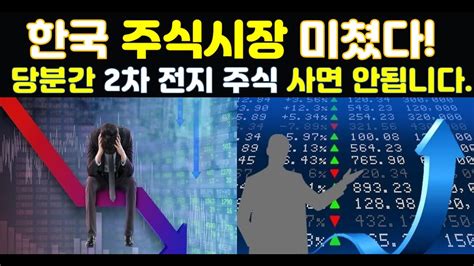 한국 주식시장이 미쳤다 당분간 2차 전지 관련주식을 사면 폭망하고 위험한 이유코스피코스닥 Youtube