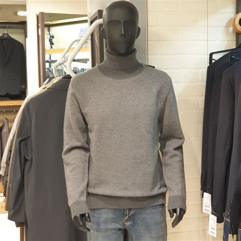 [바쏘옴므]22f W 남성겨울그레이 사선무늬 터틀넥 니트 Wsw4wn78 Nc울산뉴코아 이랜드몰