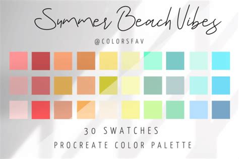 Summer Vibes Procreate Color Palette Graphic By Colorsfav · Creative