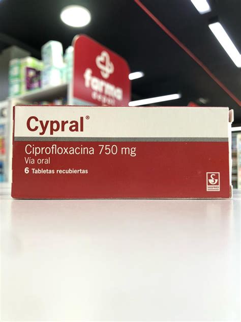CYPRAL CIPROFLOXACINA 750MG 6TABLETAS SIEGFRIED Farma Depot