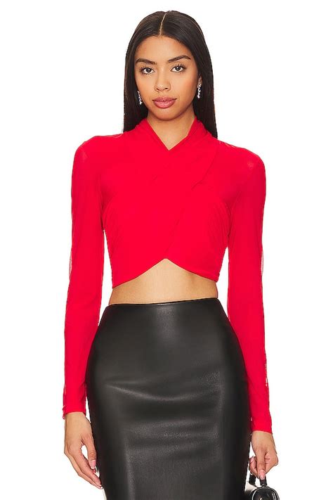 Bardot Aliyah Top In Fire Red Revolve