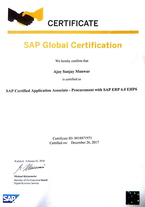 Ajay Manwar On Linkedin Finally Get Sap Mm Global Certificate