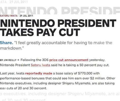 Nintendo Ceos Move Salary Cut Saved Jobs And Fueled Recovery