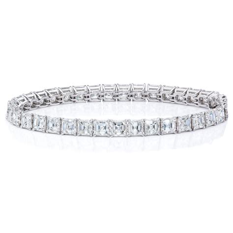 1622 Carat Asscher Cut Diamond Tennis Bracelet For Sale At 1stdibs