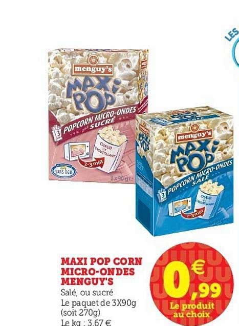 Promo Maxi Pop Corn Micro Ondes Menguy S Chez Hyper U ICatalogue Fr
