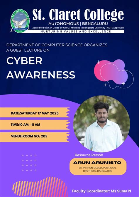 Cyberawareness Guestlecture Stclaretcollege Cybersecurity Arun