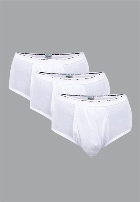 Puritan Mens Classic Brief 100 Pure Cotton Style 400 3 Pcs In A