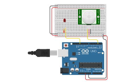 Circuit Design Sensor Pir Tinkercad