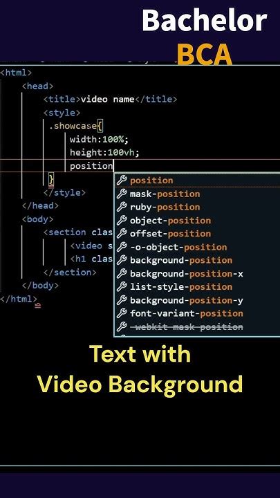 Text With Video Background Html Css Youtube