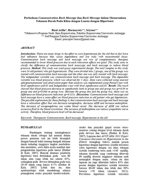 Pathway Krelaksasi Menurunkan Kecemasan Pdf Hypertension Medicine