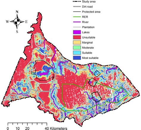 Habitat Suitability Map Derived For The Sumatran Tiger On The Kampar Download Scientific