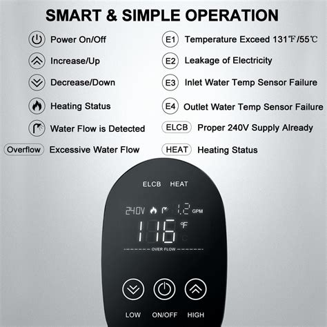 Ecotouch Electric Tankless Water Heater 240v65kw Instant Hot Water