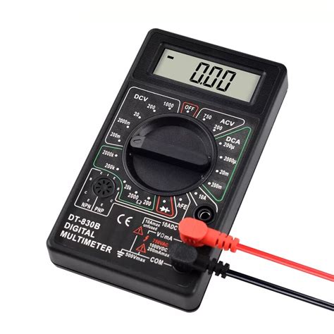 Цифров мултицет за измерване на напрежение променлив и постоянен ток съпротивления черен